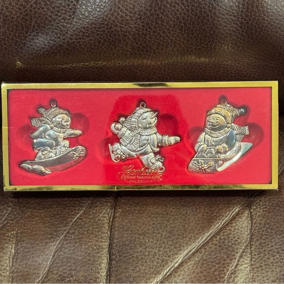 Gorham | Holiday | Gorham Silver Plate Snowman Ornament Set | Poshmark